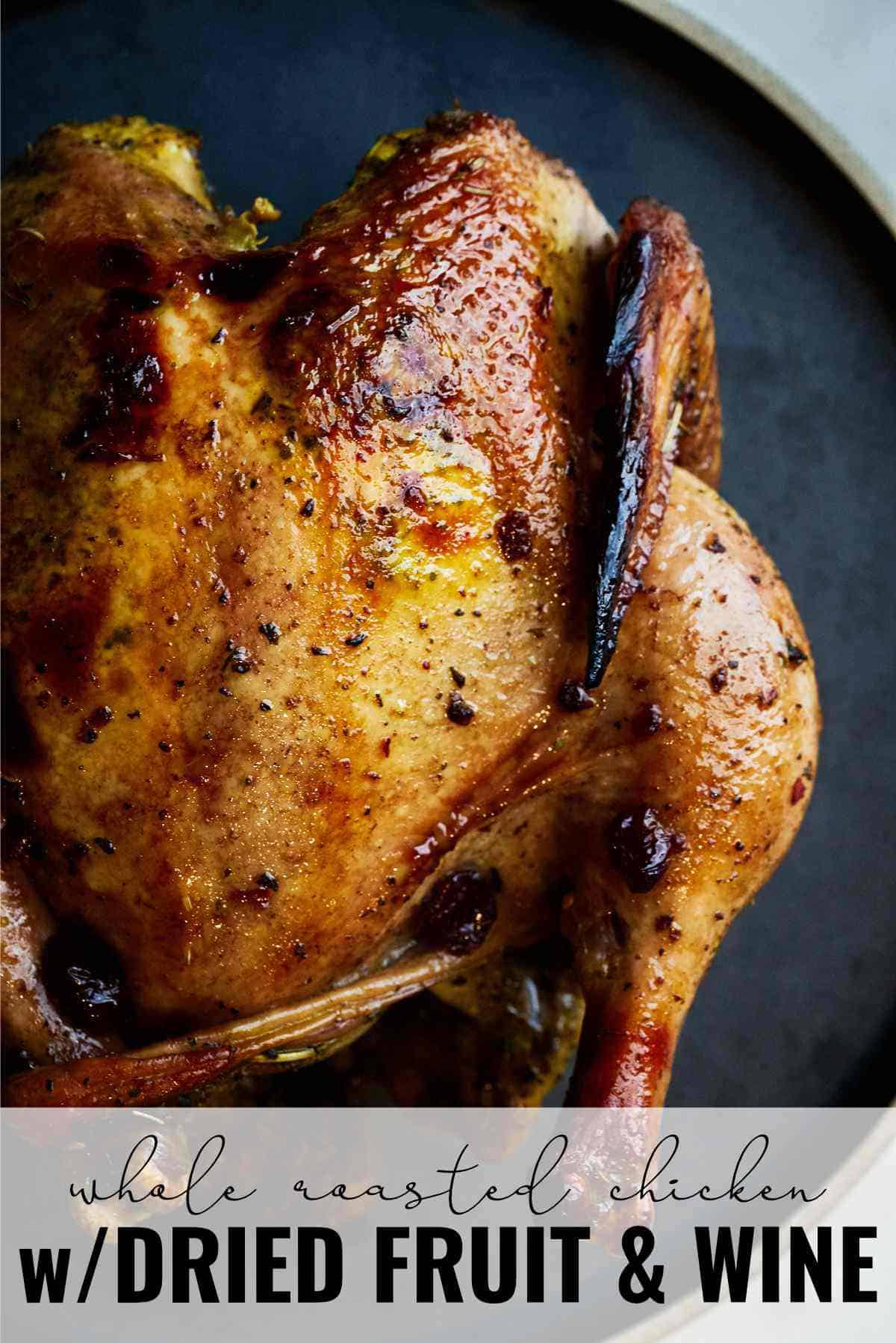 Whole Roasted Chicken with Dried Fruit and Wine - Proportional Plate
