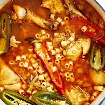 Imbakbaka - Libyan Chicken Pasta Dish - Proportional Plate