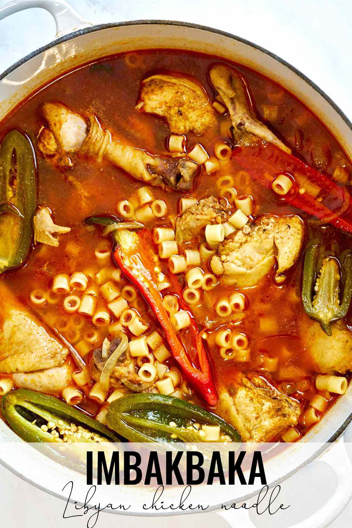 Imbakbaka - Libyan Chicken Pasta Dish - Proportional Plate