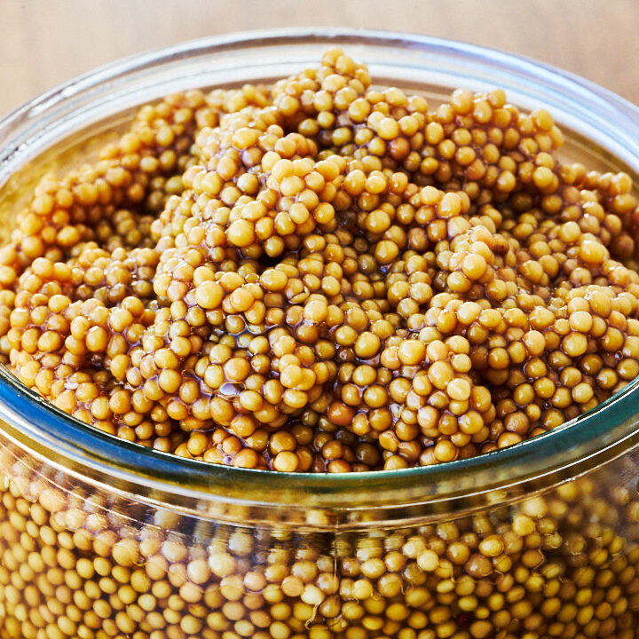 Plant Based Caviar aka Pickled Mustard Seeds - Proportional Plate