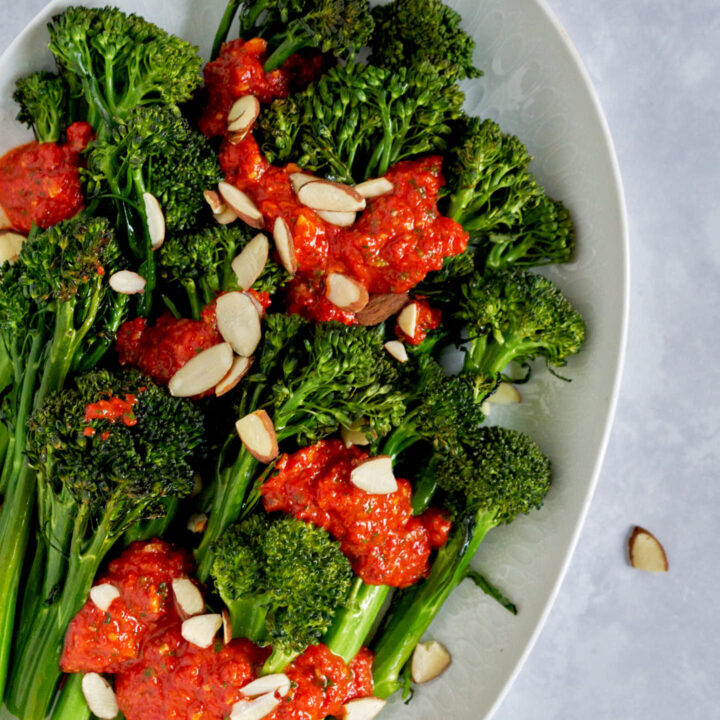 Roasted Sweet Baby Broccoli with Piquillo Pepper Romesco - Proportional ...