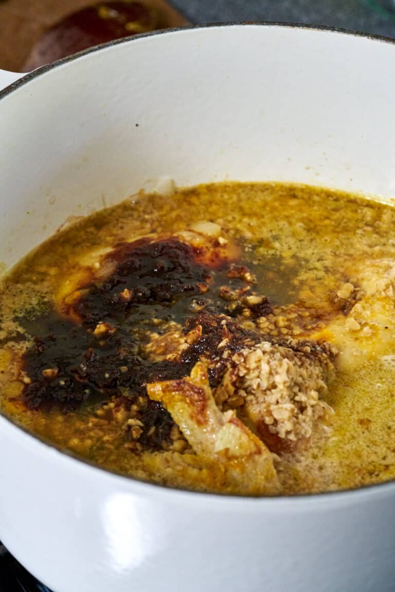 Fesenjoon - Persian Pomegranate & Walnut Chicken Stew - Proportional Plate