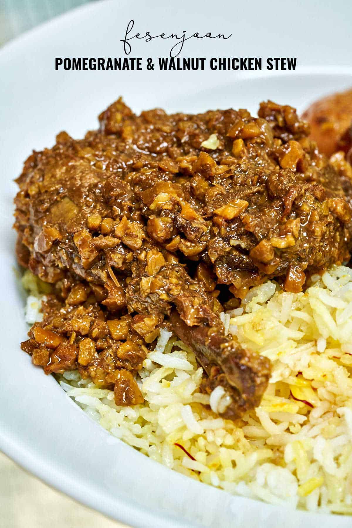 Fesenjoon (Persian Pomegranate & Walnut Chicken Stew) - Proportional Plate