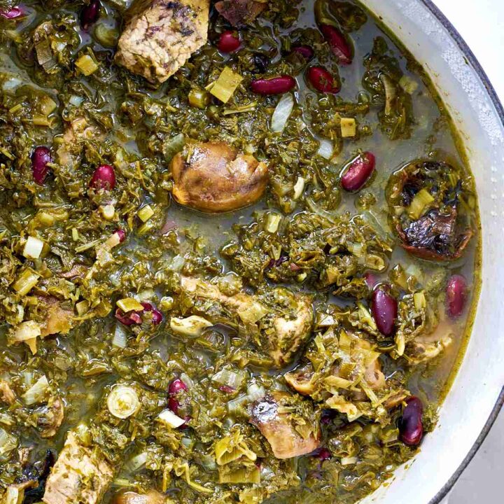 Traditional Ghormeh Sabzi (Persian Herb Stew)
