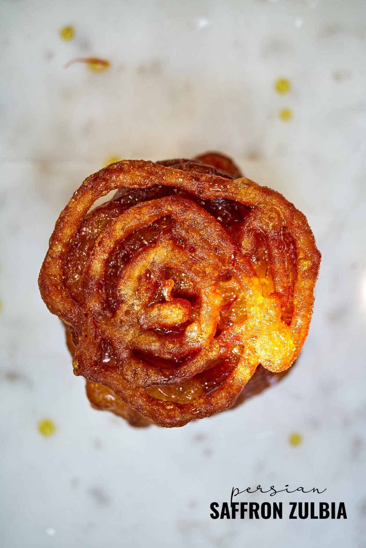 Saffron Zoolbia - Persian Tea Candy | Proportional Plate
