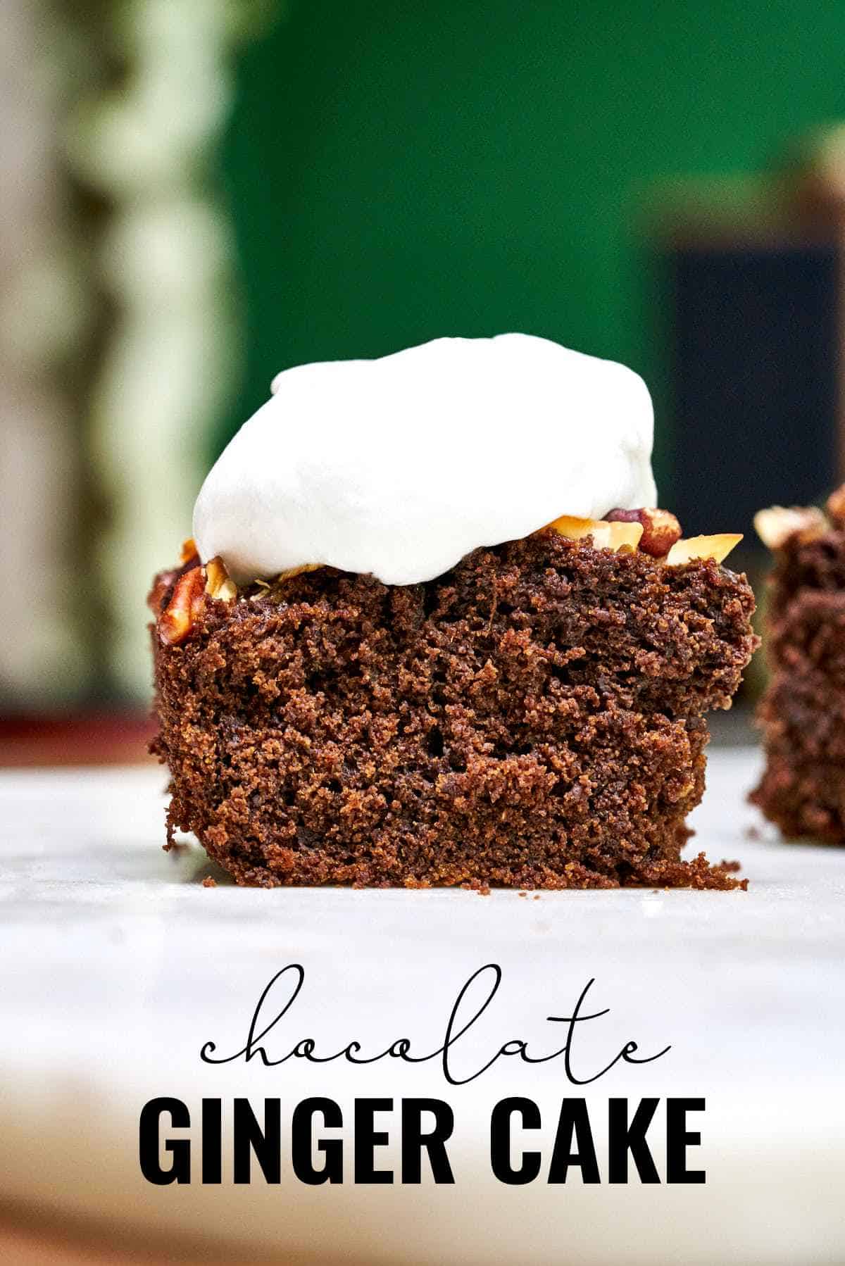 Chocolate Ginger Cake with Coconut & Pecans - Proportional Plate