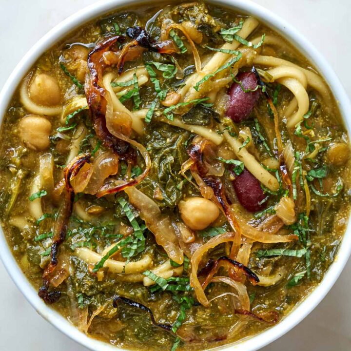 Ash Reshteh (Persian Noodle Soup) - Proportional Plate