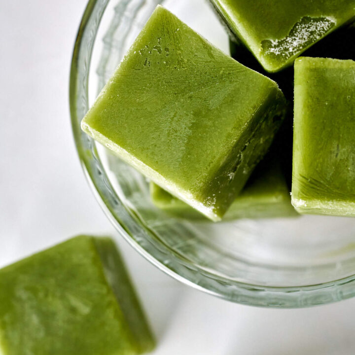 Matcha Latte Ice Cubes - Proportional Plate