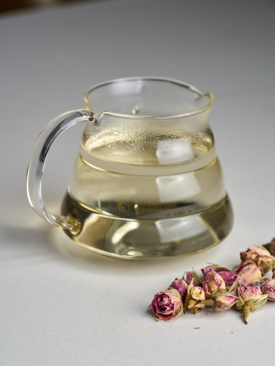 Rose Simple Syrup with Dried Rose Petals or Rose Water - Proportional Plate