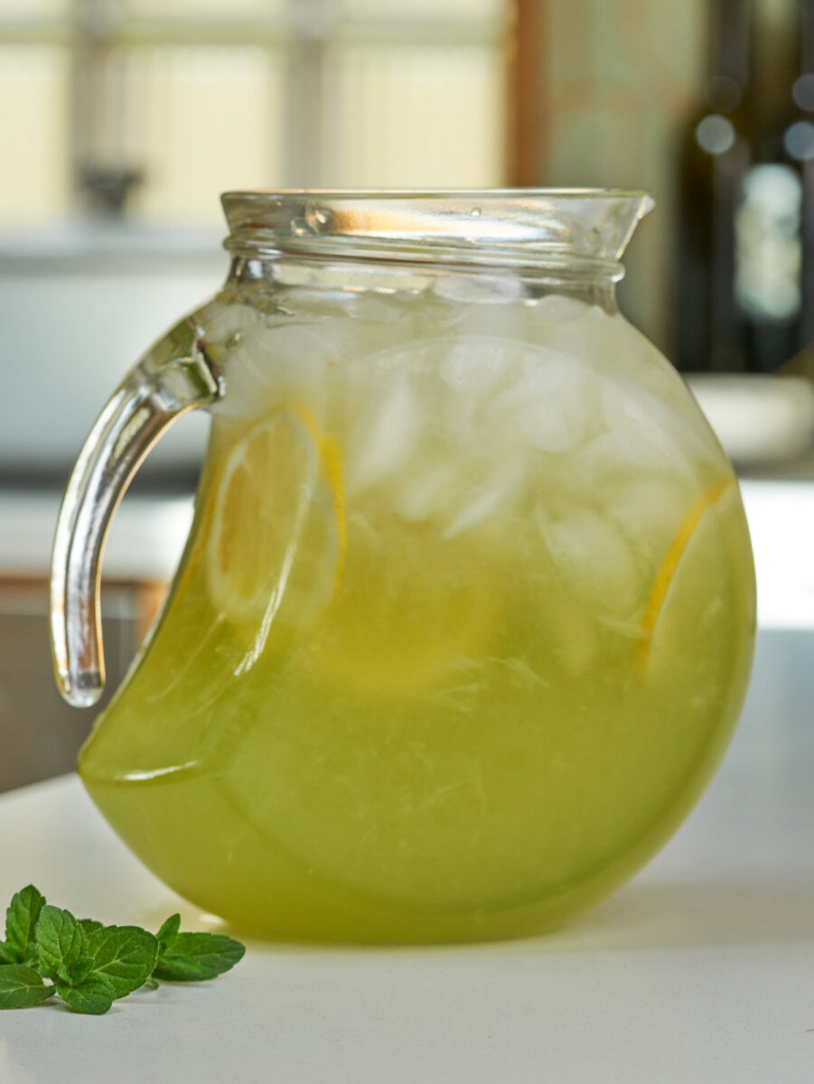 Mint Lemonade with Whole Mint Simple Syrup - Proportional Plate