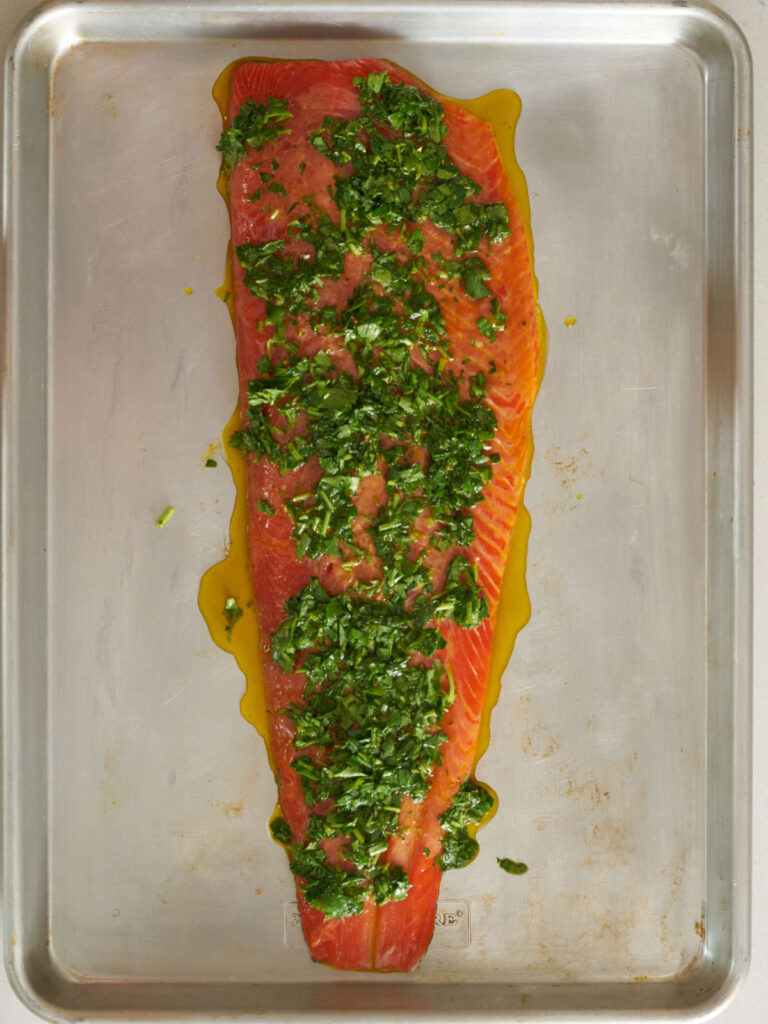Lemony Saffron Herb Salmon - Proportional Plate