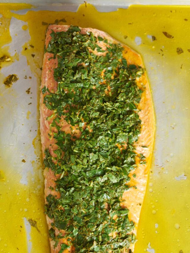 Lemony Saffron Herb Salmon - Proportional Plate