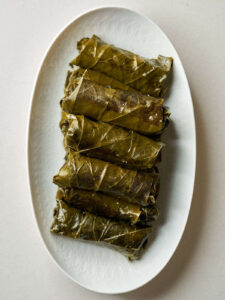 Dolmeh (Dolmas) - Stuffed Grape Leaves - Proportional Plate
