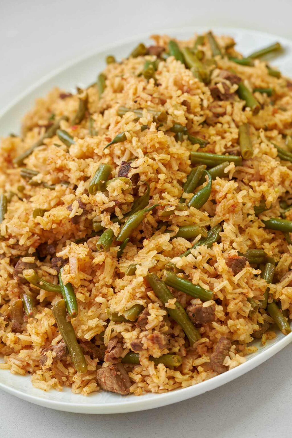 Lubia Polo - Persian Green Bean and Tomato Rice - Proportional Plate
