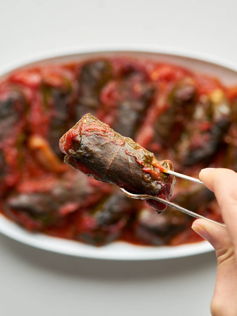 Baked Dolmas in Tomato Sauce - Proportional Plate
