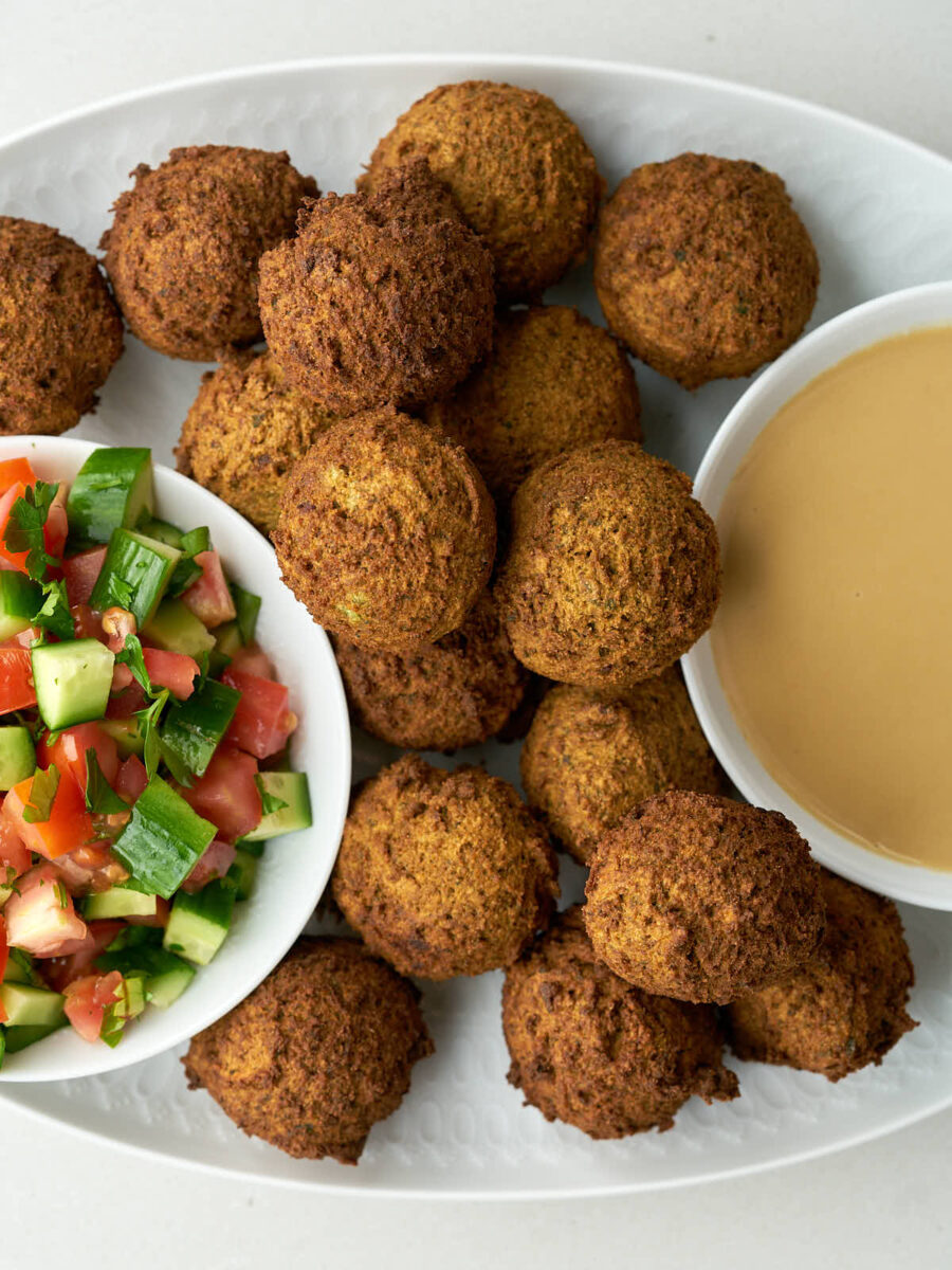 Easy Fried Falafel (No Chickpea Soak) - Proportional Plate